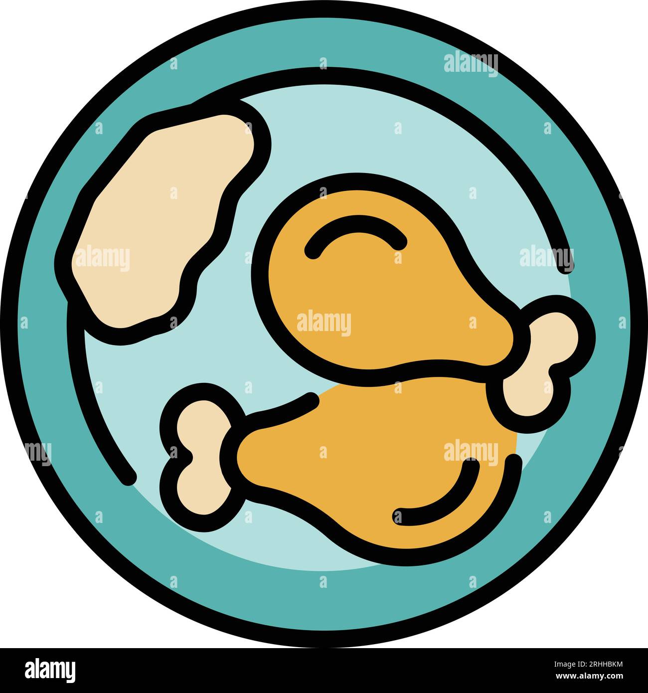 Chicken dish icon outline vector. Food peri. Haiti couscous color flat ...