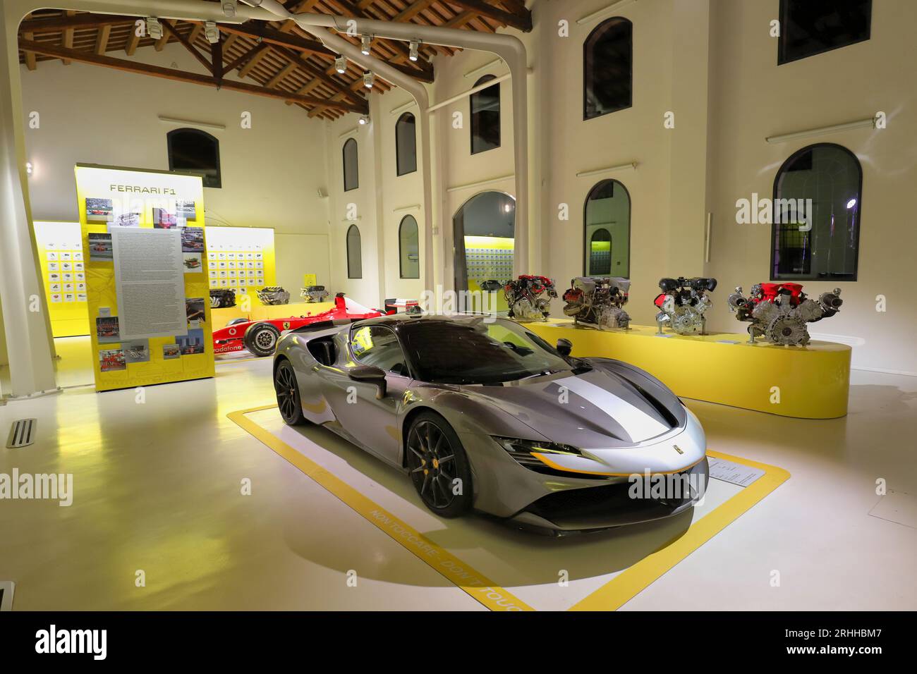 Modena, June 16 2023, MEF Museum Enzo Ferrari, original Ferrari SF90 ...
