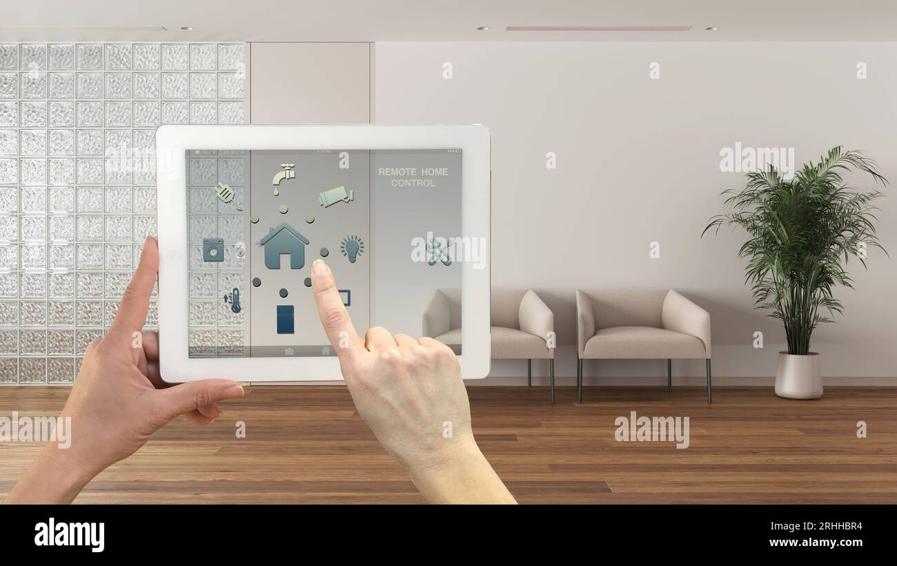 Smart remote home control system on a digital tablet. Device with app ...