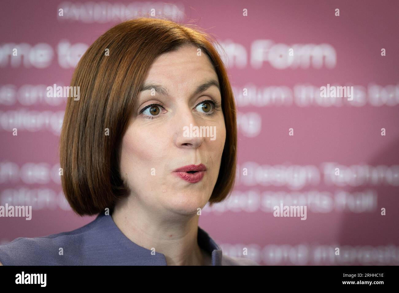 Labour shadow education secretary Bridget Phillipson speaks to the ...