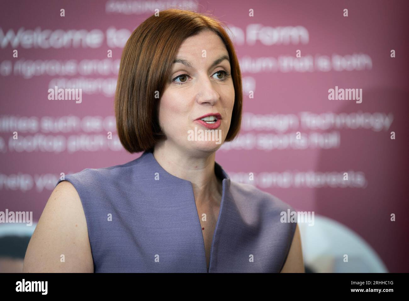 Labour shadow education secretary Bridget Phillipson speaks to the ...