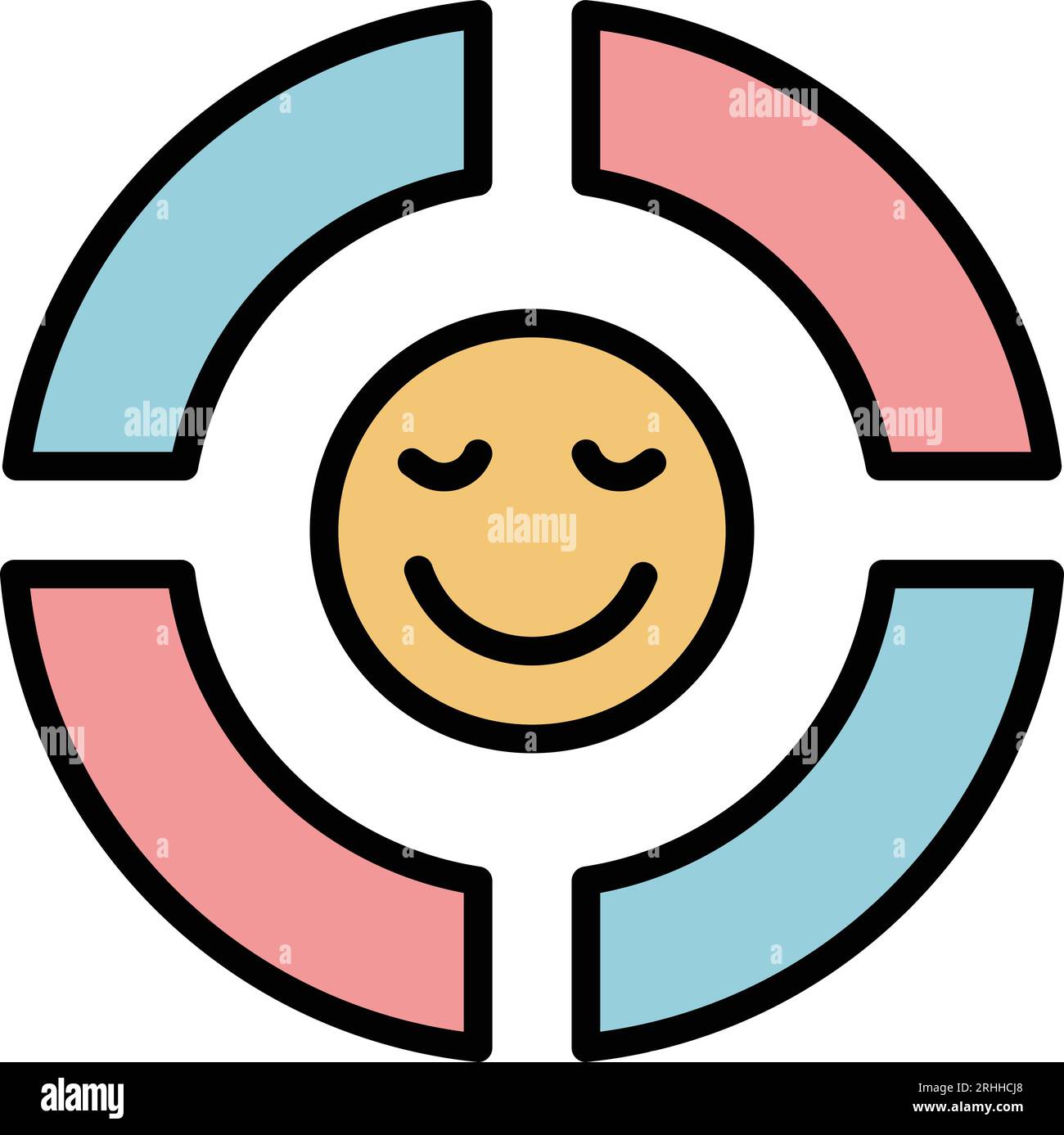 Healthy emotion icon outline vector. Mental brain. Mind training color ...