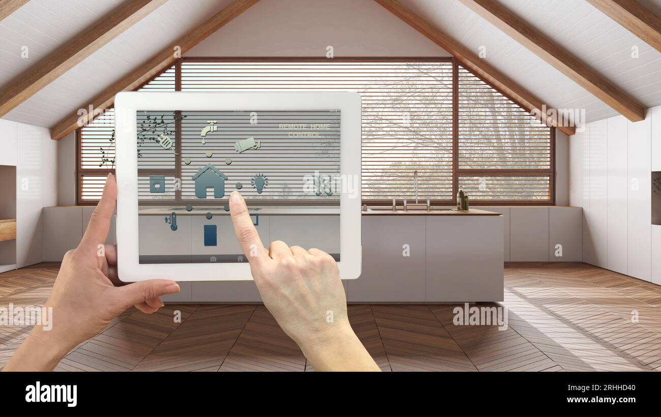 Smart remote home control system on a digital tablet. Device with app ...