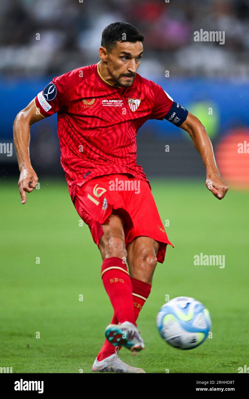 Piraeus, Greece. 16 August, 2023: Jesus Navas of Sevilla in action ...