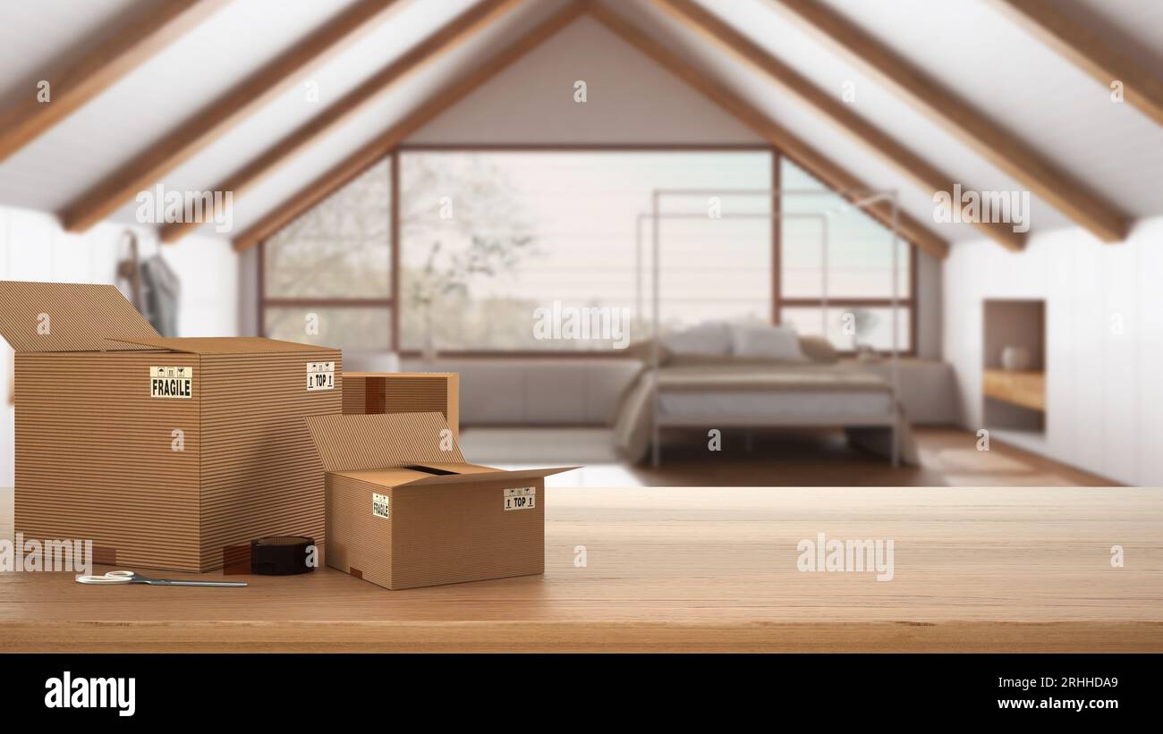 Attic space boxes hi-res stock photography and images - Alamy