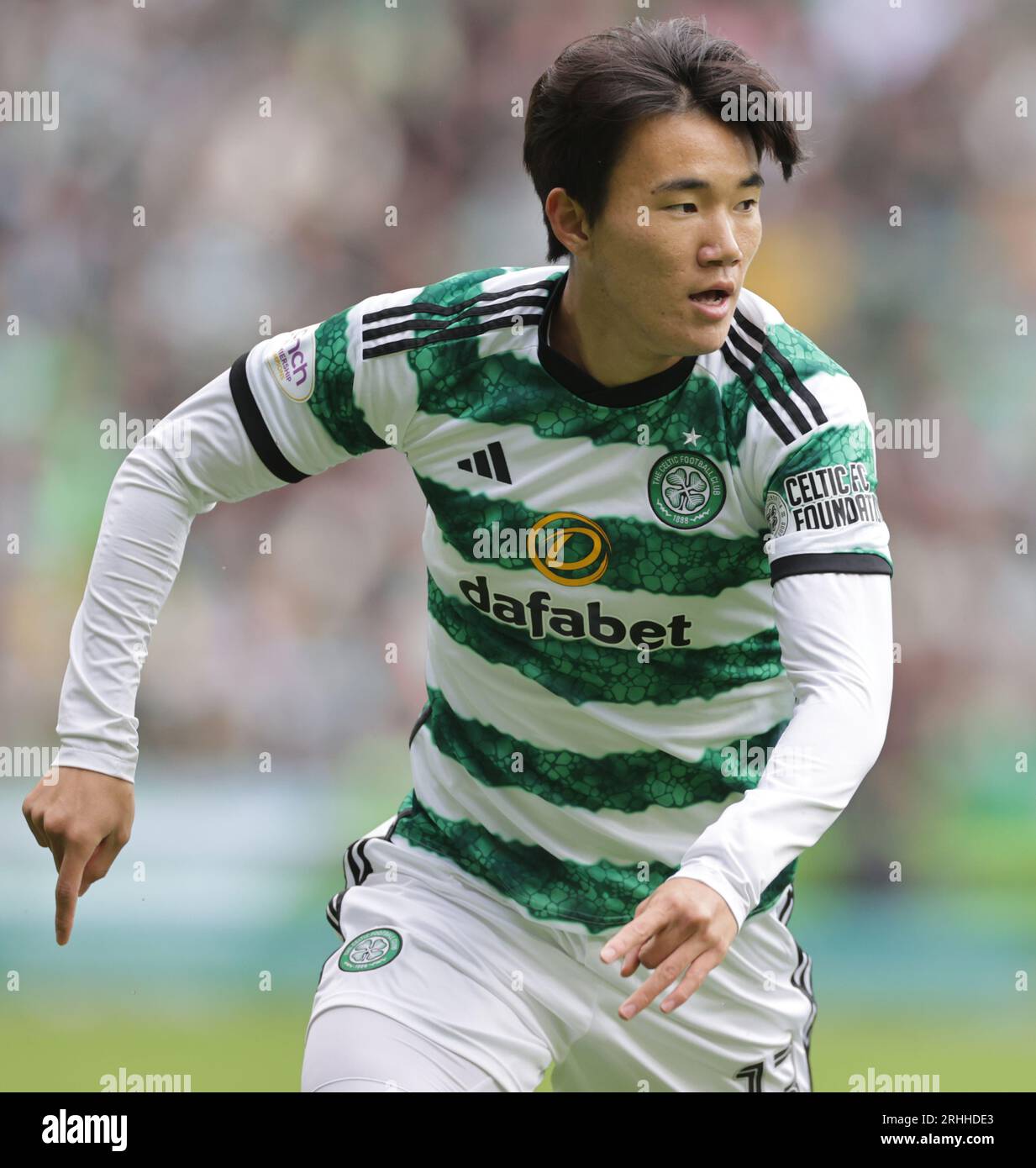 Celtic's Hyunjun Yang during the cinch Premiership match at Celtic Park ...