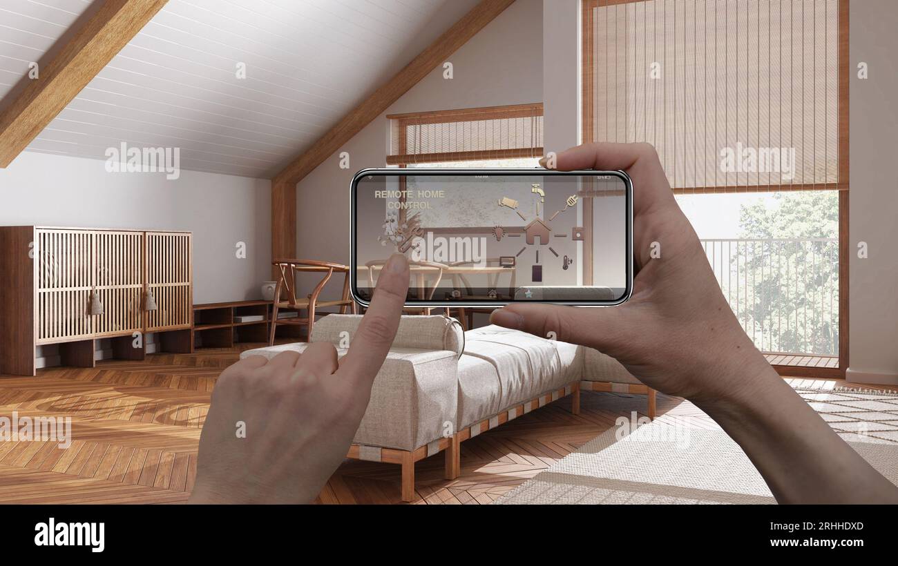 Smart remote home control system on a smart phone. Device with app ...