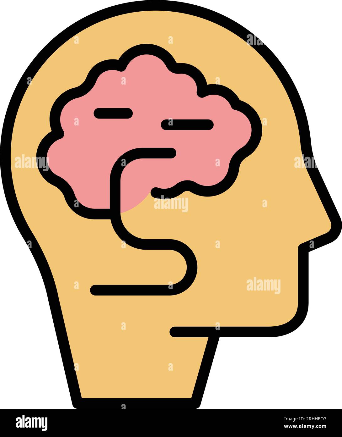 Brain emotion icon outline vector. Mental health. Mind training color ...