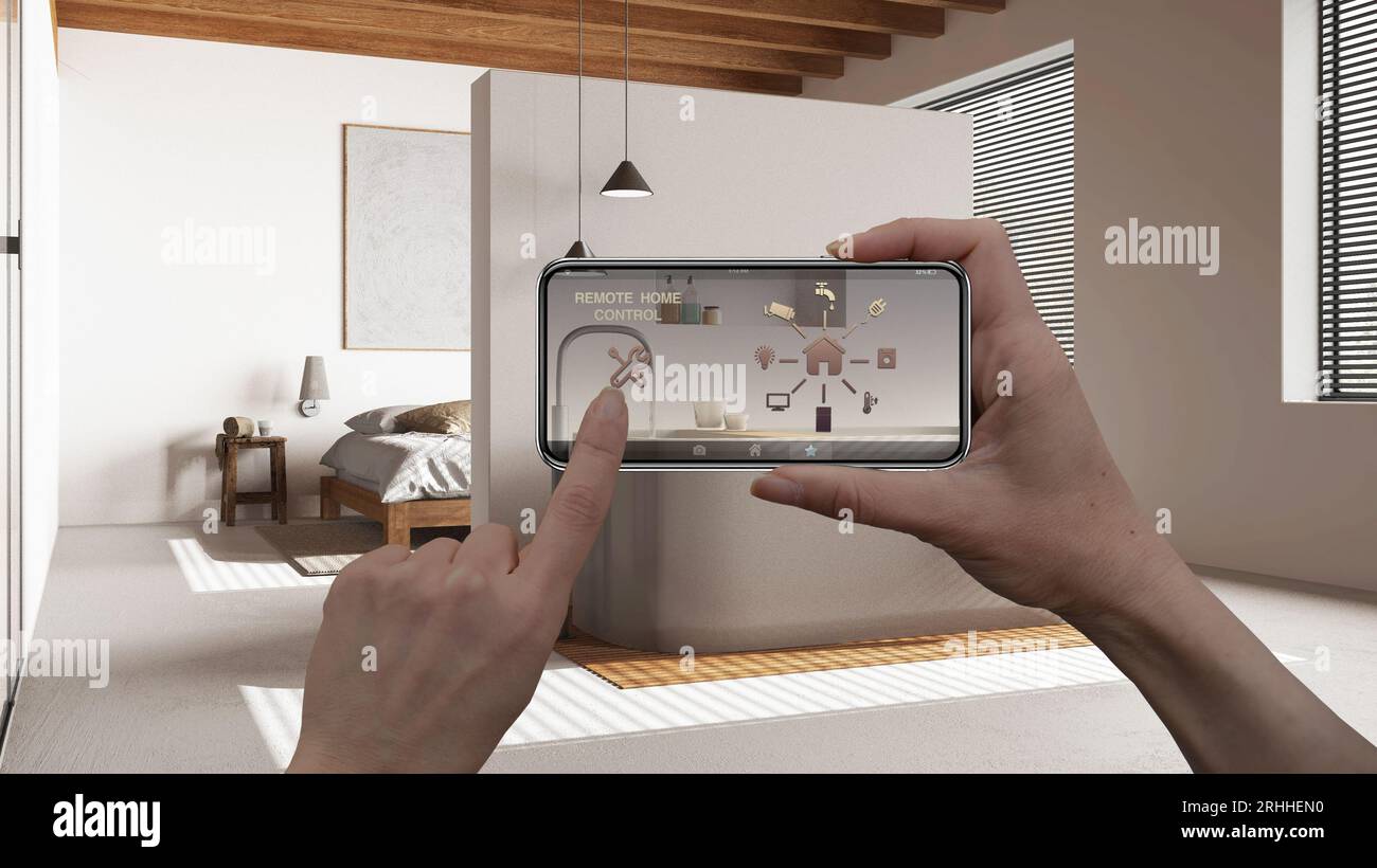 Smart remote home control system on a smart phone. Device with app ...
