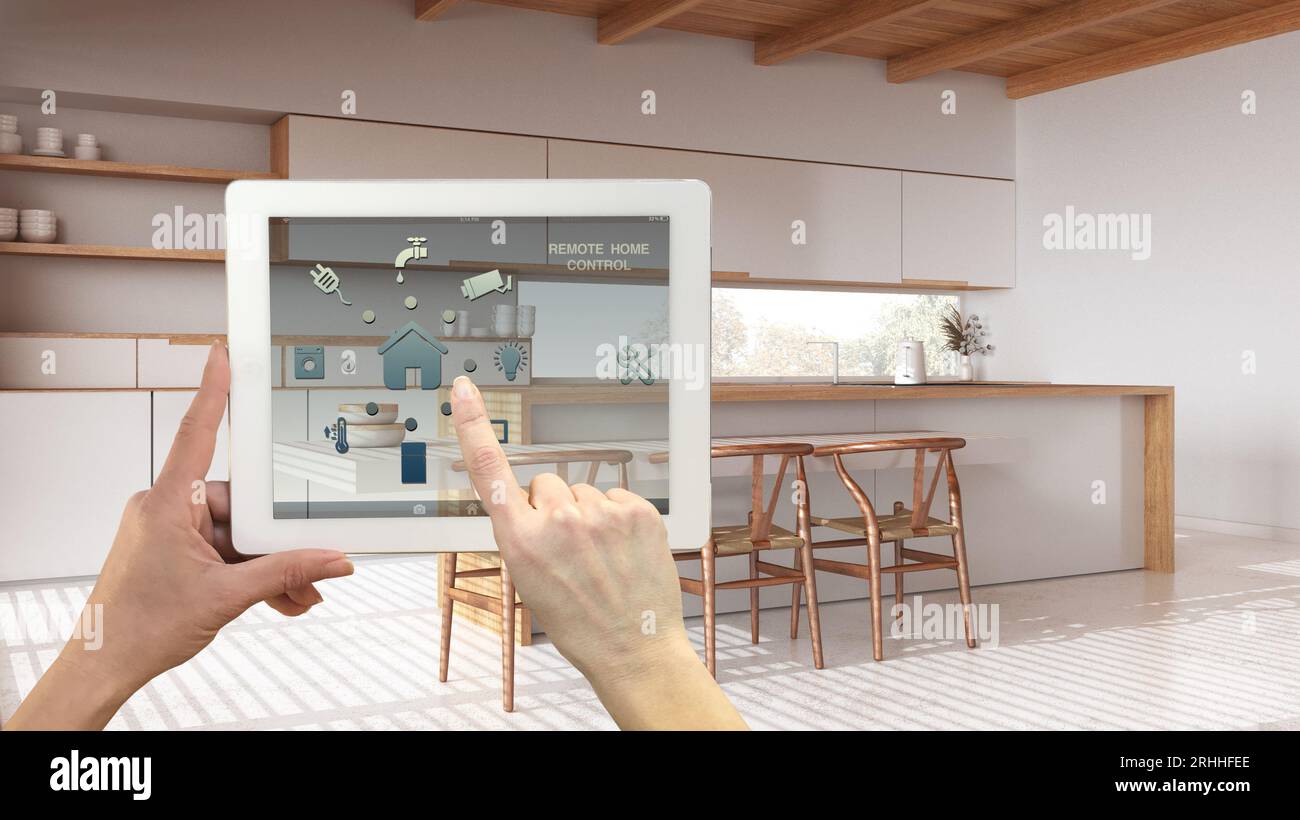 Smart remote home control system on a digital tablet. Device with app ...