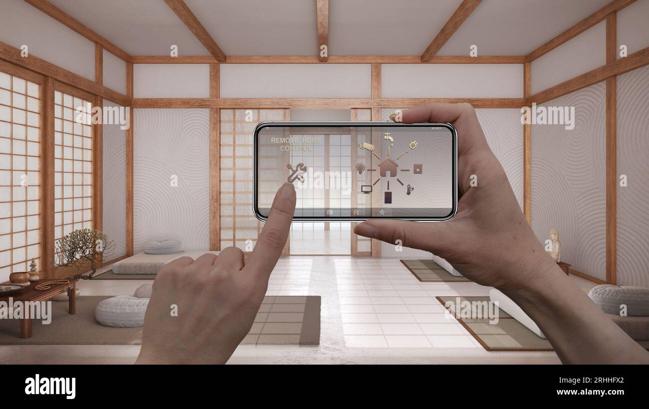 Smart remote home control system on a smart phone. Device with app ...