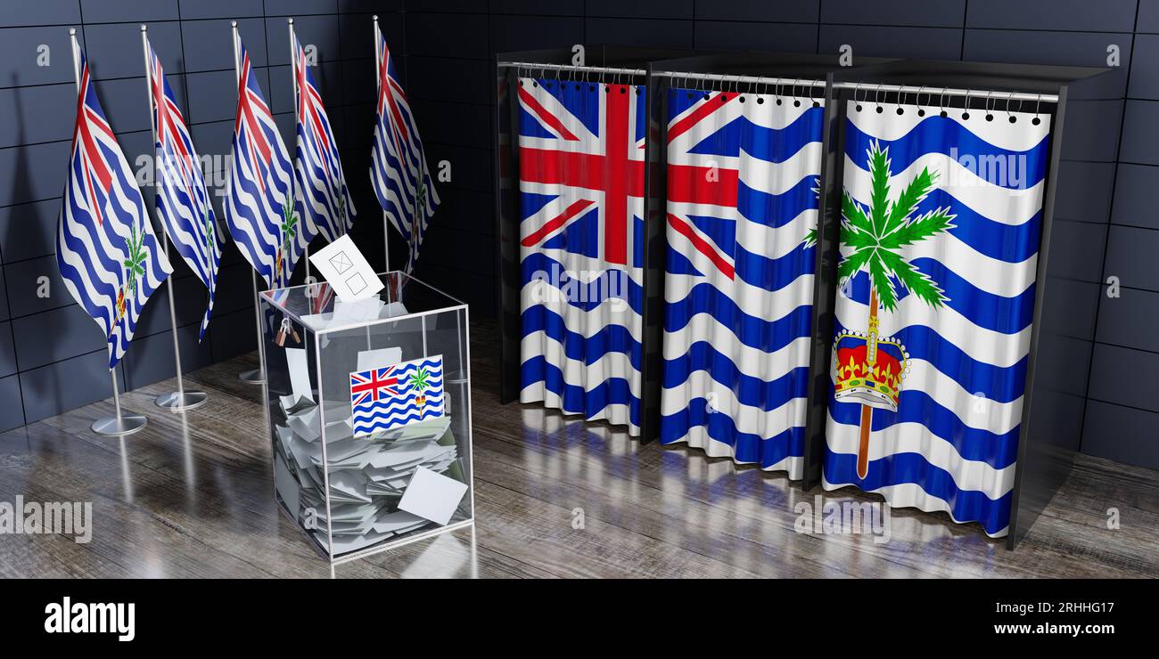 British Indian Ocean Territory - voting booths and ballot box ...