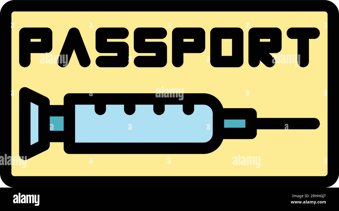 Vaccine passport icon outline vector. Health certificate. Pass travel ...