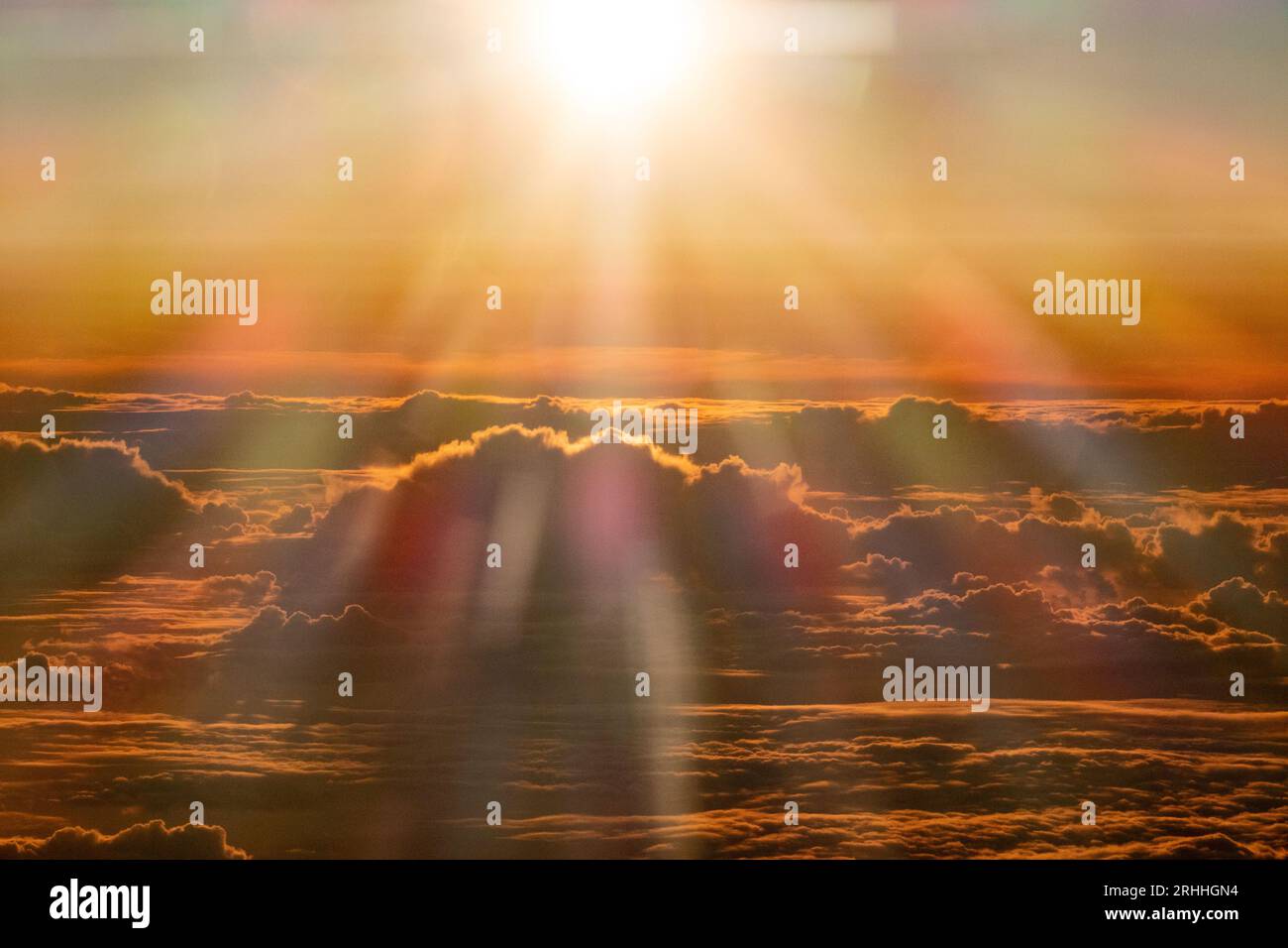 harmonic background in golden sunset with scenic ocean wiew and bright ...