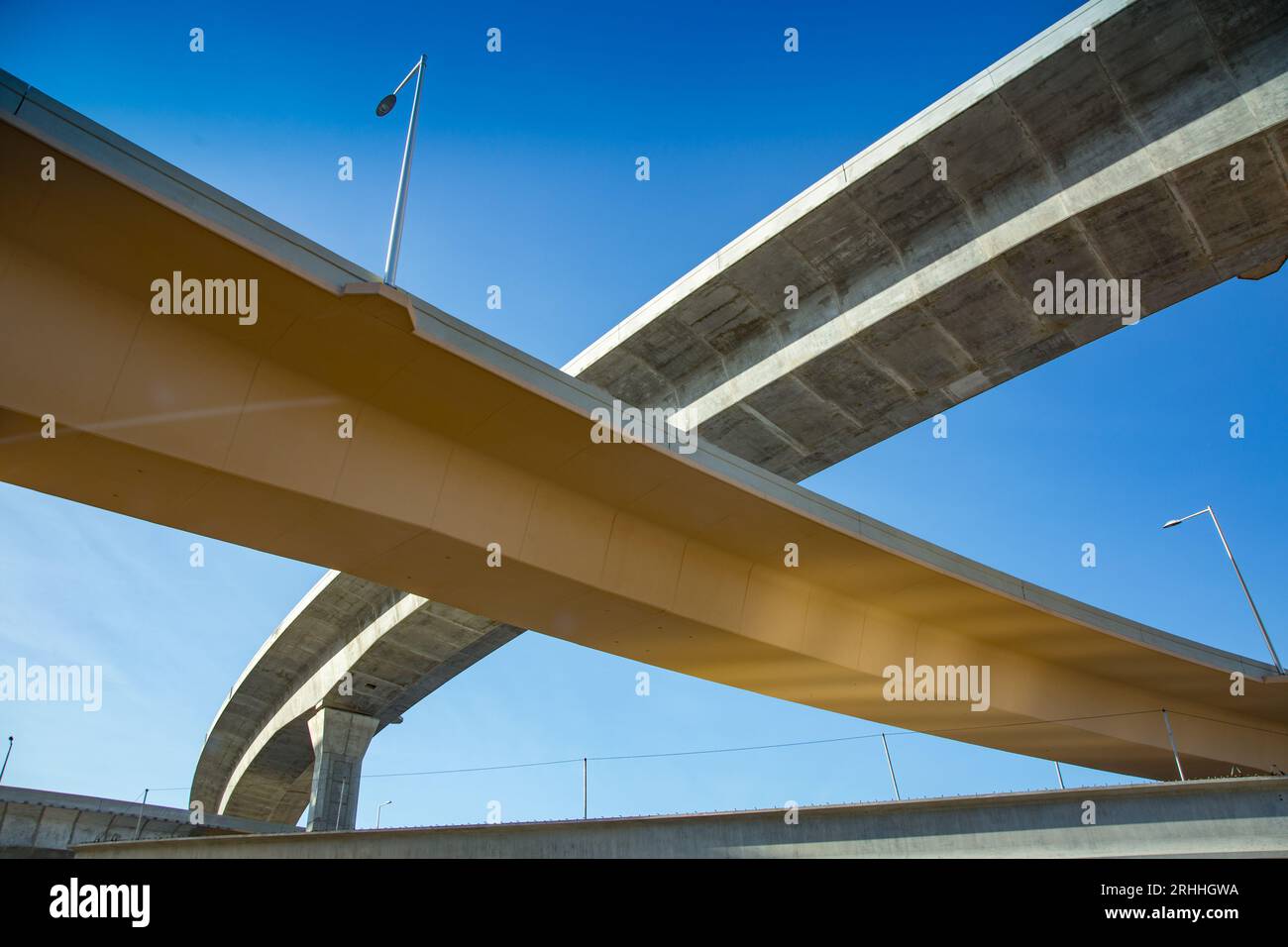 modern highway construction with overfly architecture at Miami airport ...