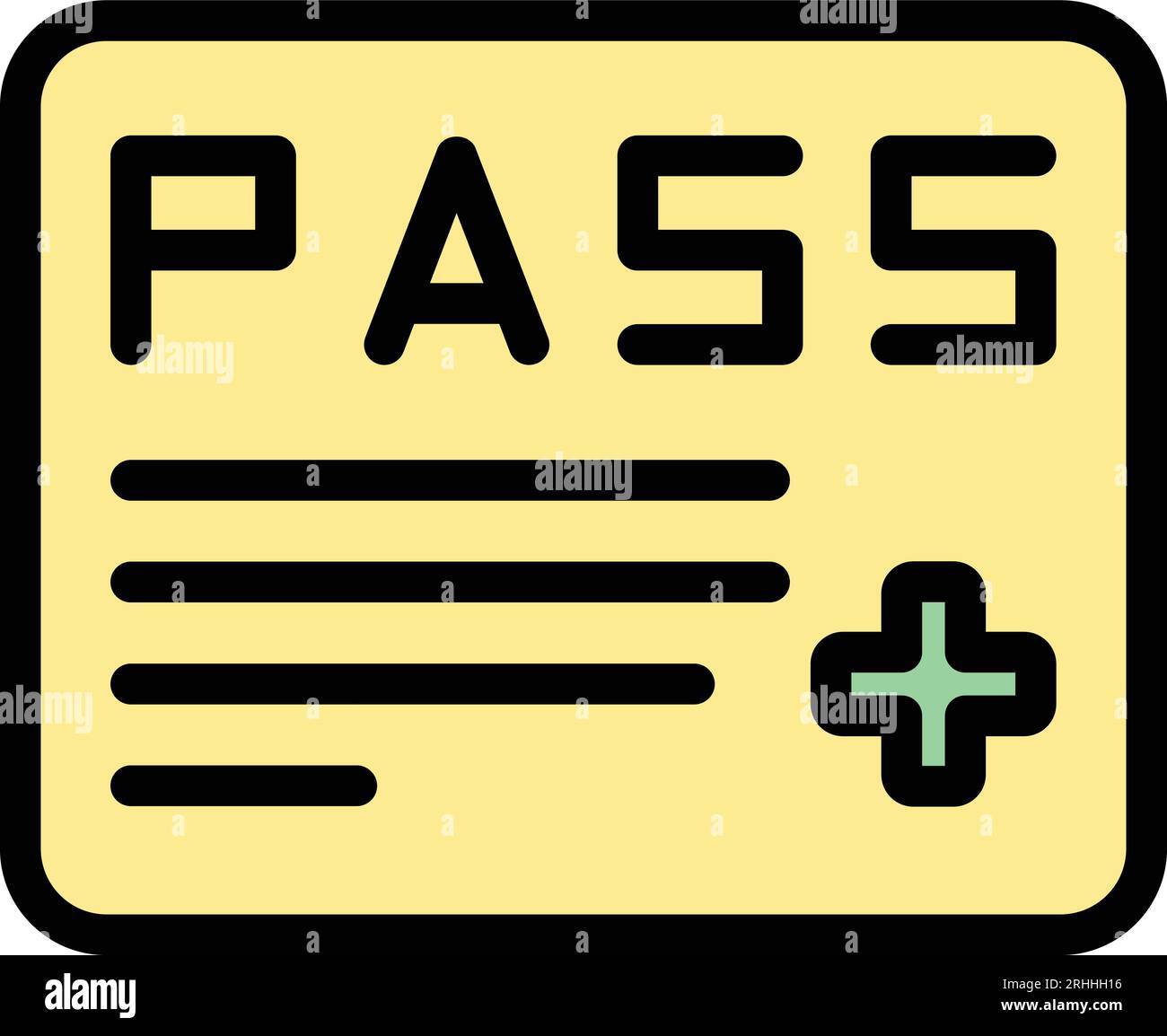 Medical pass icon outline vector. Passport health. Vaccine covid color ...