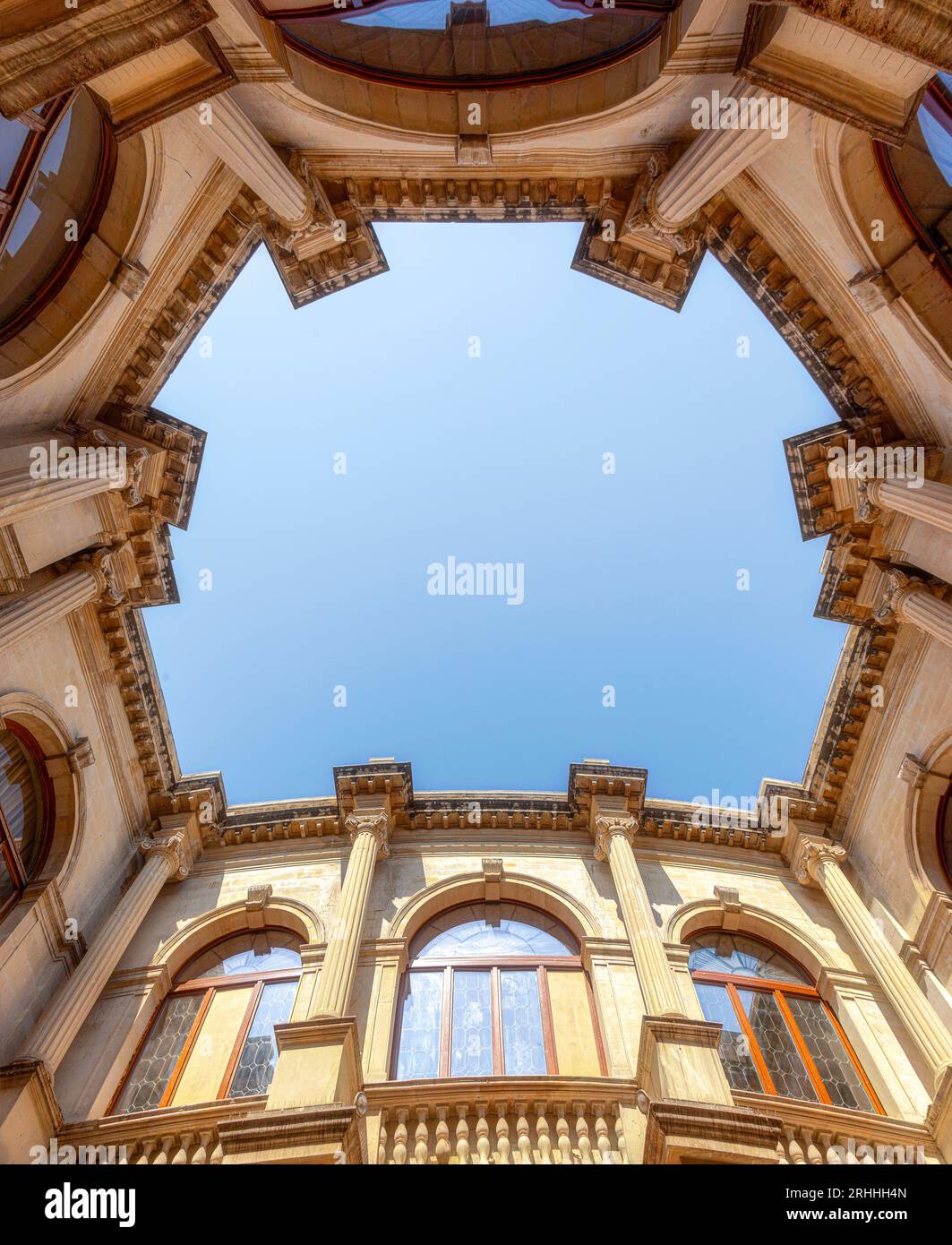 Indoor patio of the Loggia of Heraklion, Crete, Greece, a venetian ...
