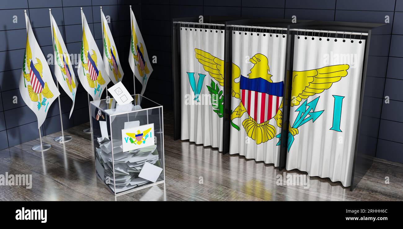 American Virgin Islands - voting booths and ballot box - election ...
