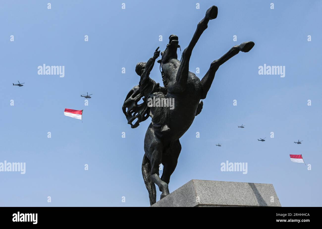 Jakarta, Indonesia. 17th Aug, 2023. Indonesian Air Force's aircrafts ...