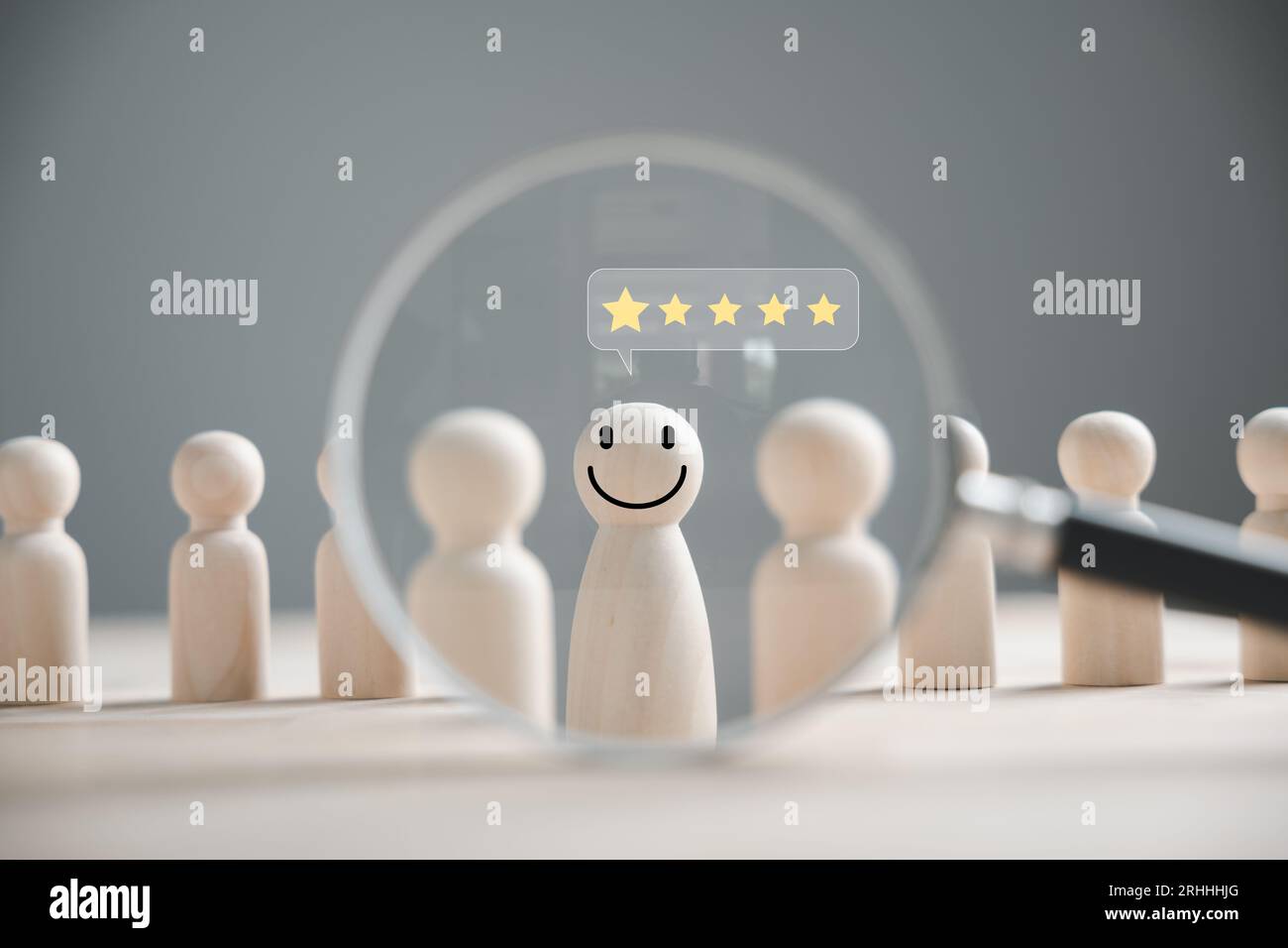 Magnifying glass emotion face icon in HR search Stock Photo - Alamy