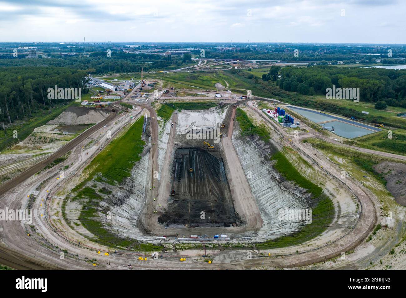 aerial drone picture taken after a press moment by Oosterweel ...