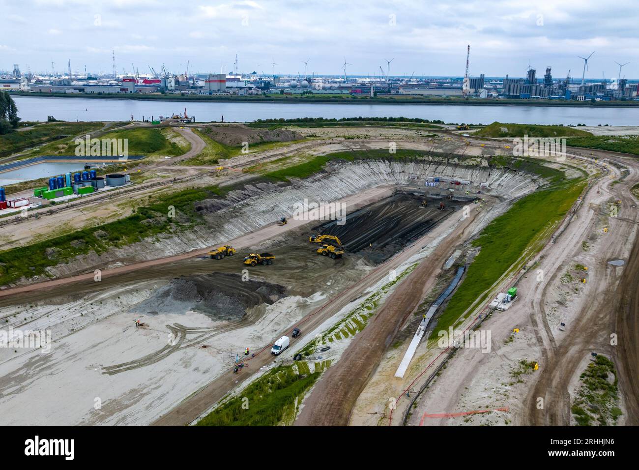 aerial drone picture taken after a press moment by Oosterweel ...