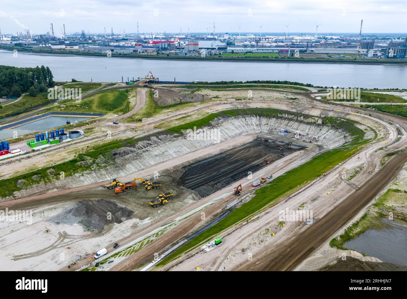 aerial drone picture taken after a press moment by Oosterweel ...