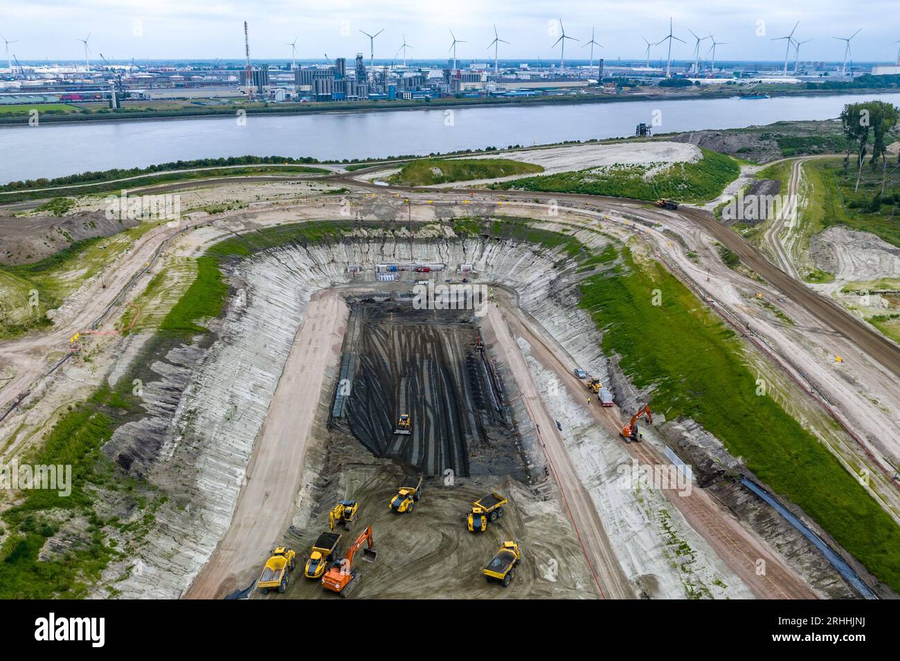 aerial drone picture taken after a press moment by Oosterweel ...