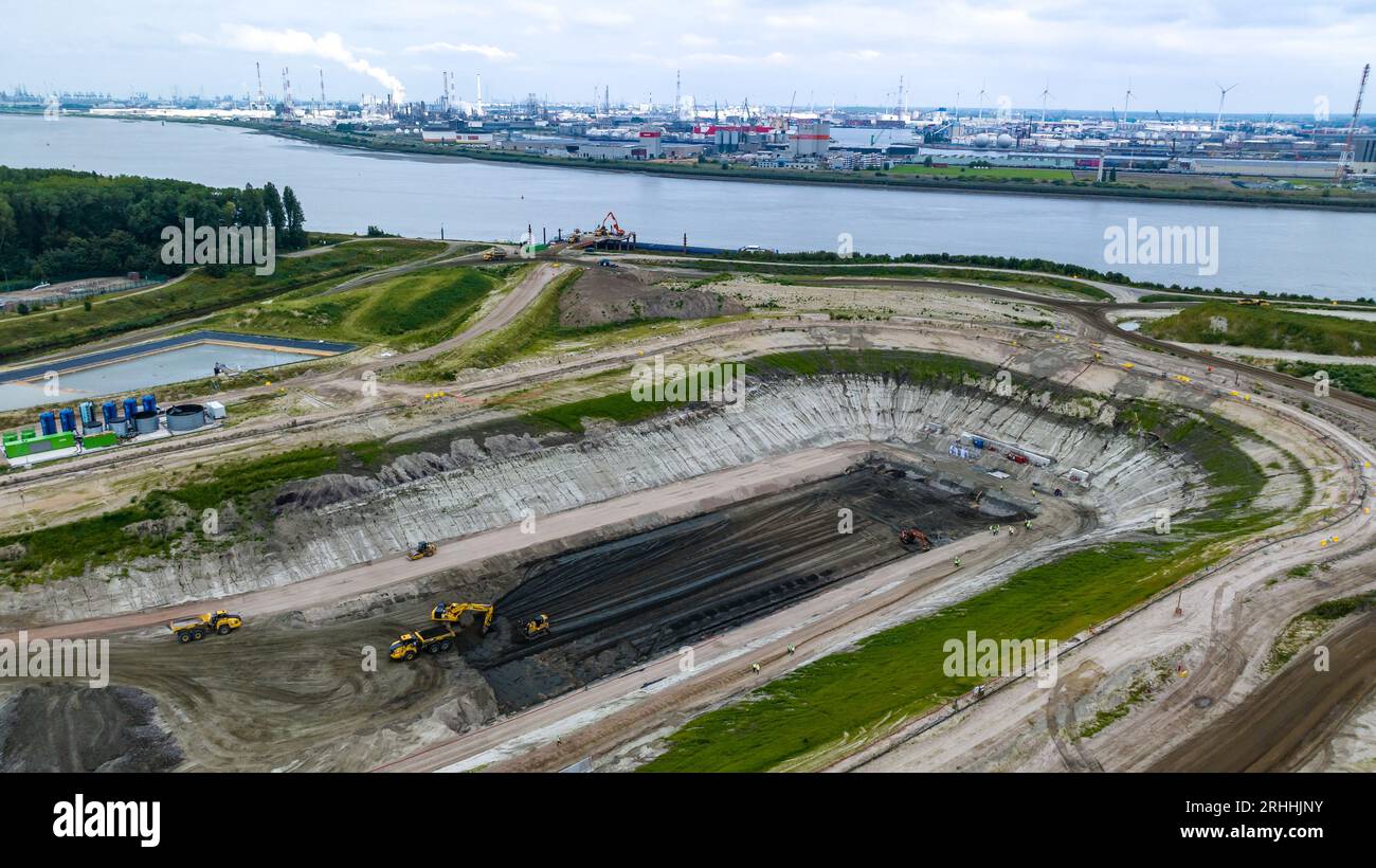 aerial drone picture taken after a press moment by Oosterweel ...