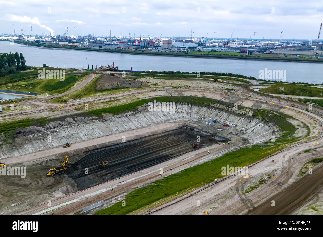 aerial drone picture taken after a press moment by Oosterweel ...