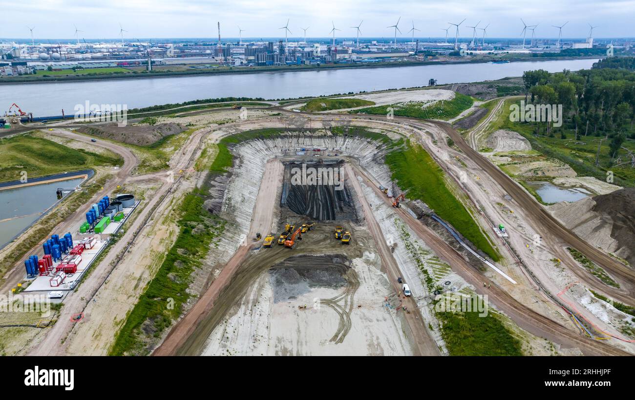 aerial drone picture taken after a press moment by Oosterweel ...