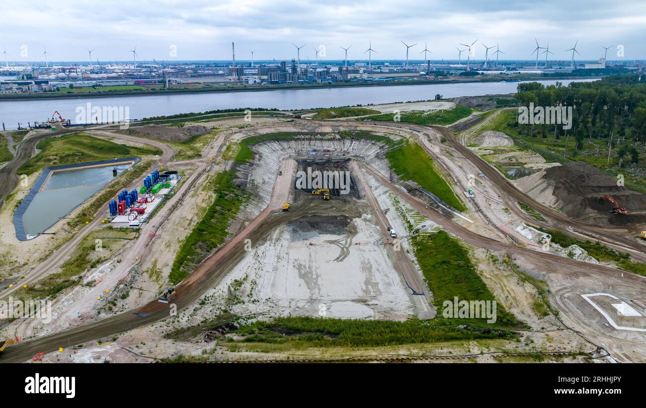 aerial drone picture taken after a press moment by Oosterweel ...