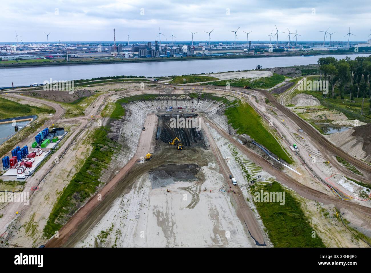 aerial drone picture taken after a press moment by Oosterweel ...