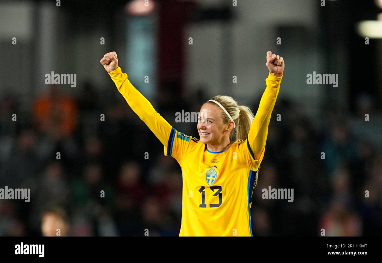 August 11 2023: Amanda Ilestedt (Sweden) celebrates the teams first ...