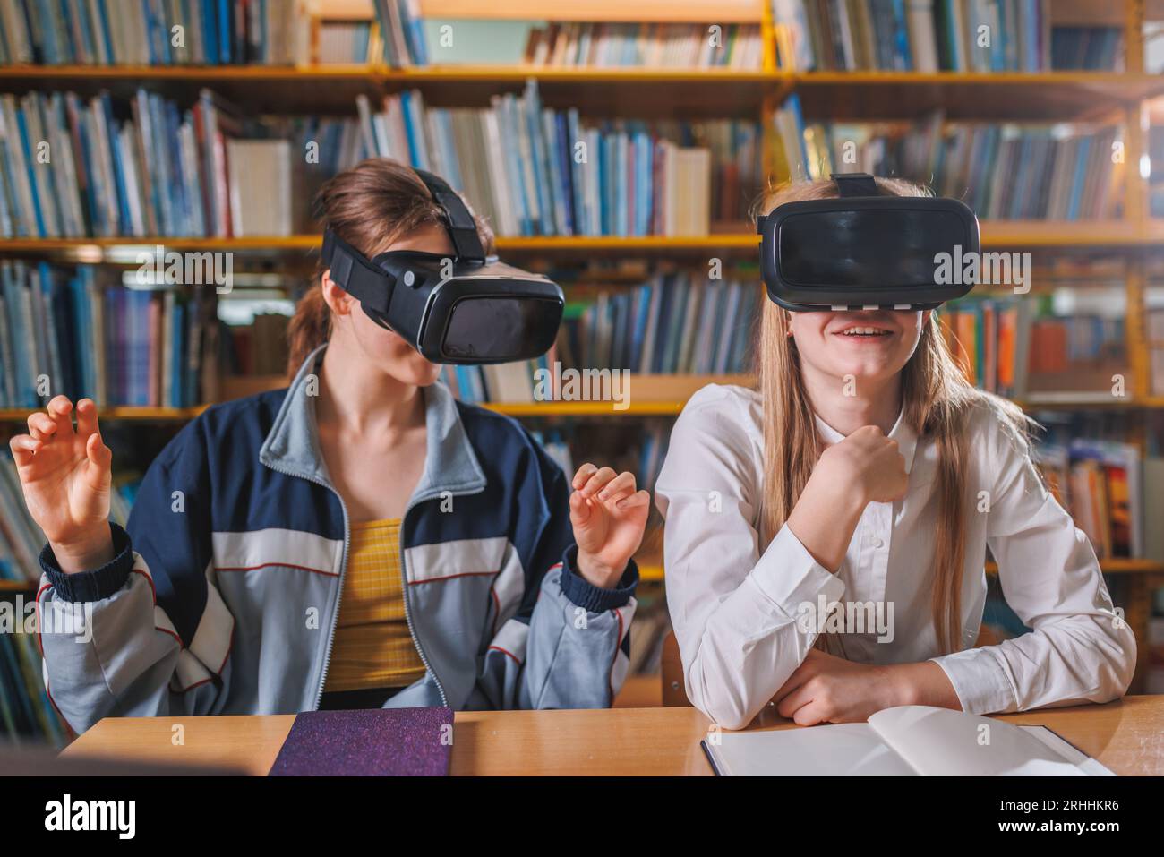 School students use laptop headset hi-res stock photography and images ...
