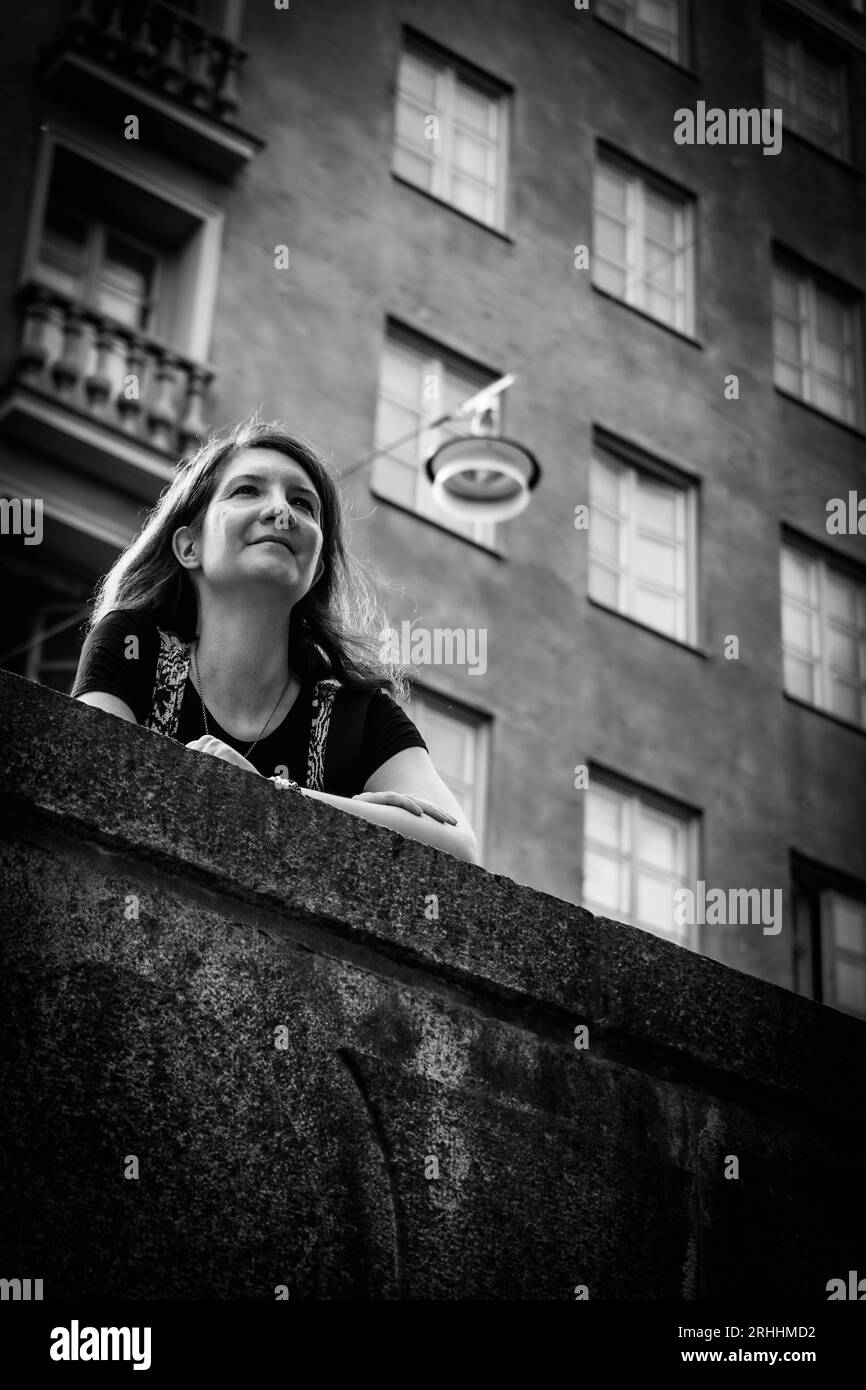 Front view woman neck Black and White Stock Photos & Images - Alamy