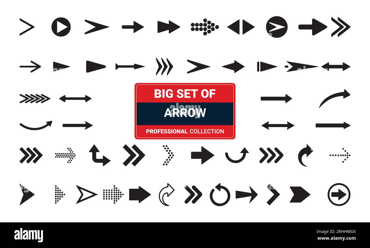 Arrows big black set icons. Arrow icon. Arrow vector collection. Arrow. Cursor. Modern simple ...