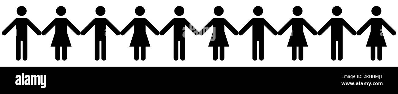 Inclusion and diversity concept icons. Silhouettes of people icon hold ...