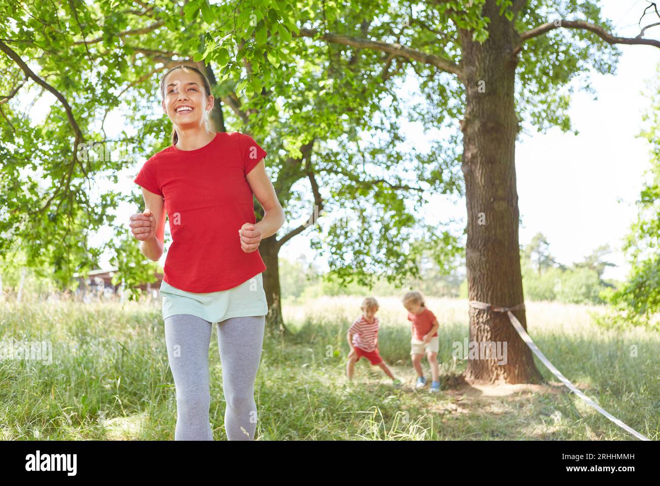 Mother boy playing racing hi-res stock photography and images - Alamy