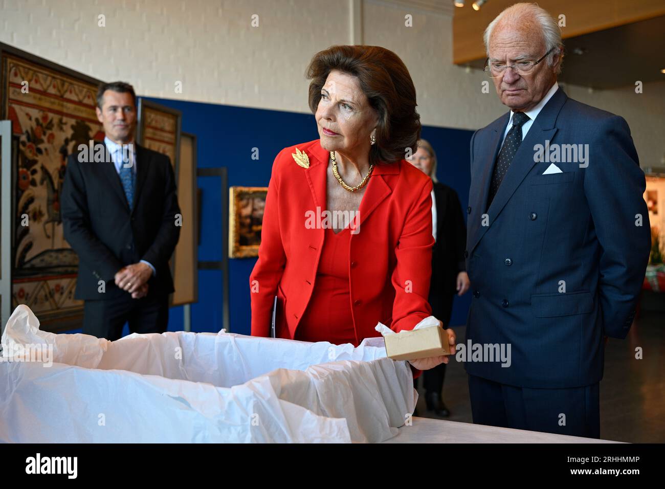 King Carl XVI Gustaf and Queen Silvia visit Dalarnas Museum during the ...