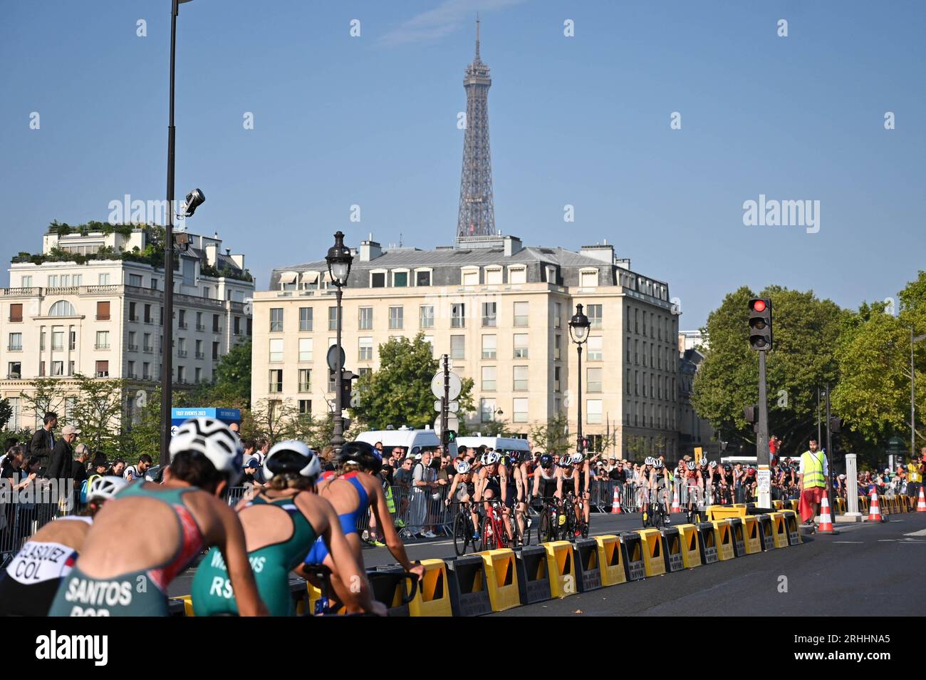 Paris, France. 16th Aug, 2023. Paris 2024 holds a women's triathlon ...