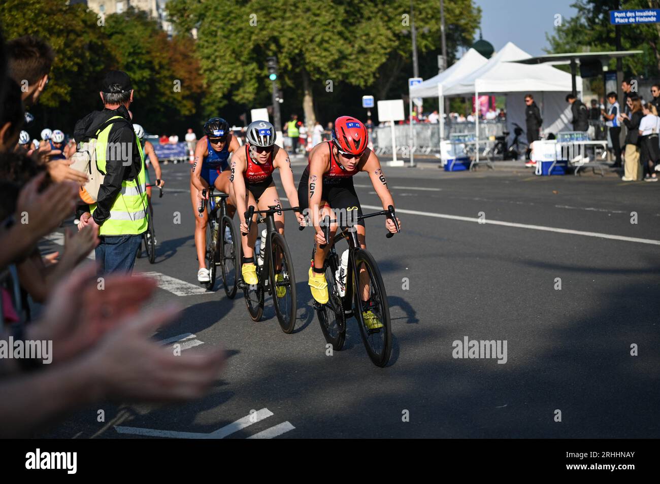 Paris, France. 16th Aug, 2023. Paris 2024 holds a women's triathlon ...