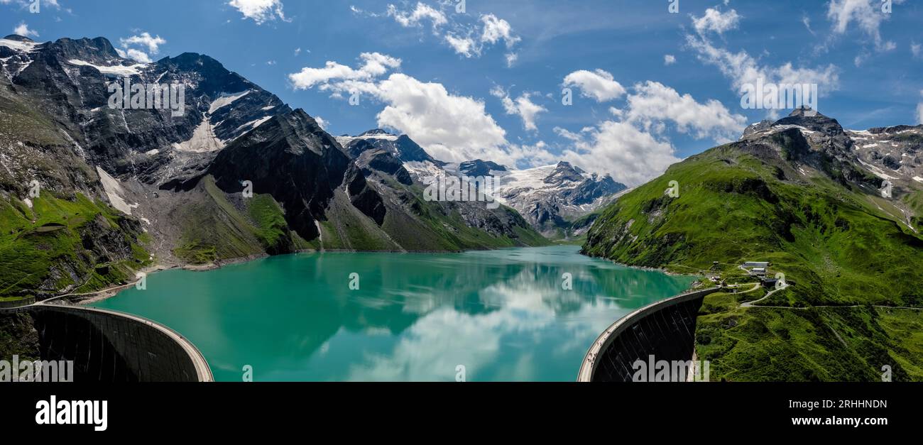 Panorama at Stausee Mooserboden - one of the high mountain reservoirs ...