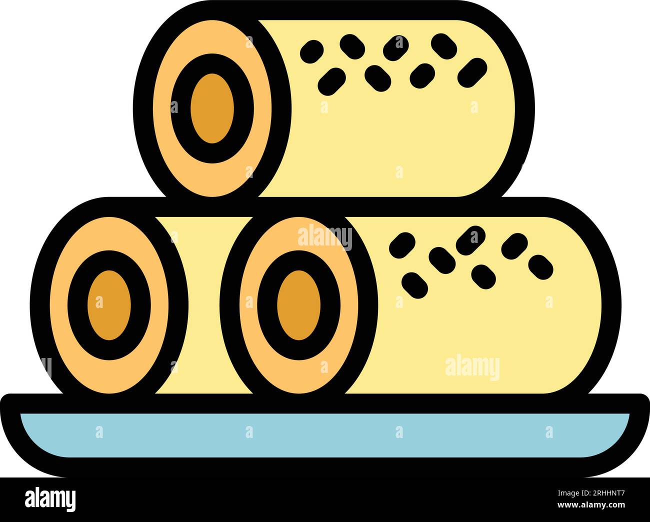 Australian roll icon outline vector. Food cuisine. Dish australia color flat Stock Vector Image ...