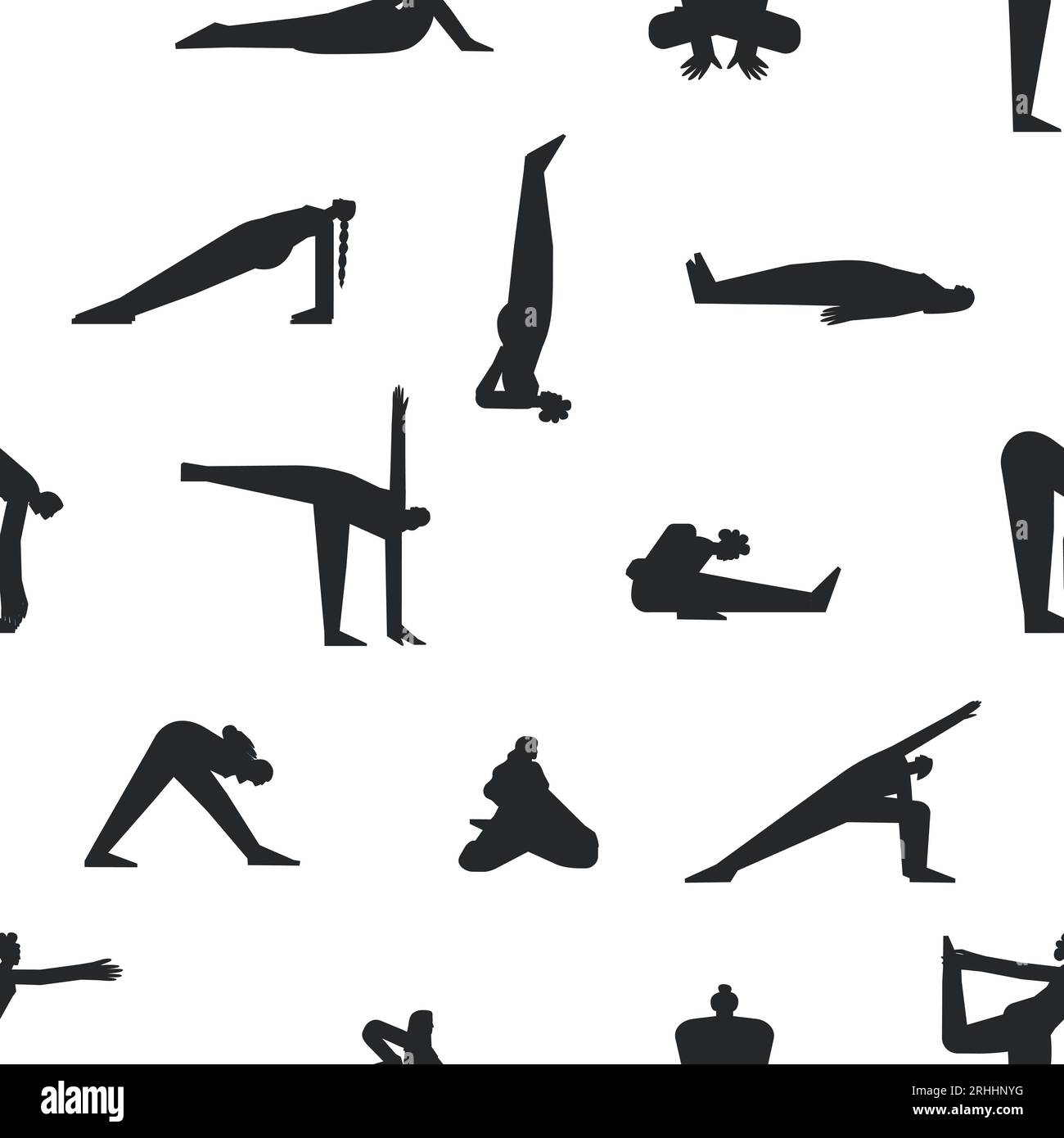 Yoga Pose Black Silhouette Vector 02 Free Download Yoga Poses Black