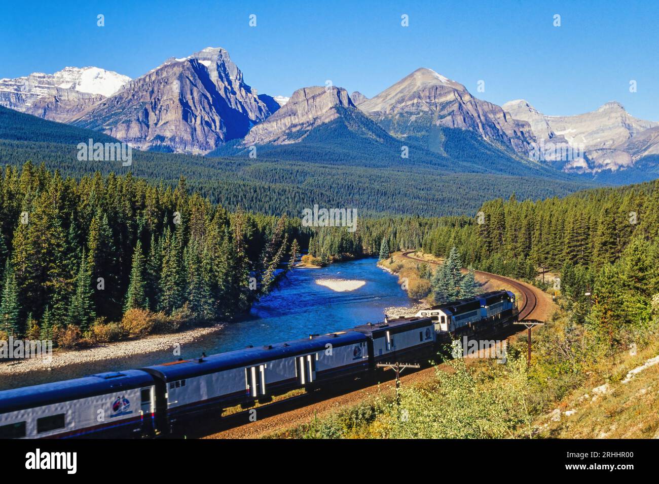 Canadian pacific railway in Bow valley at Banff national park Stock ...