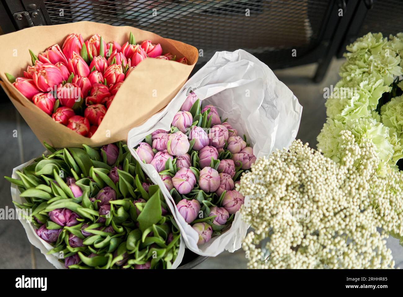 Many different flowers on Showcase. Background of mix of flowers ...