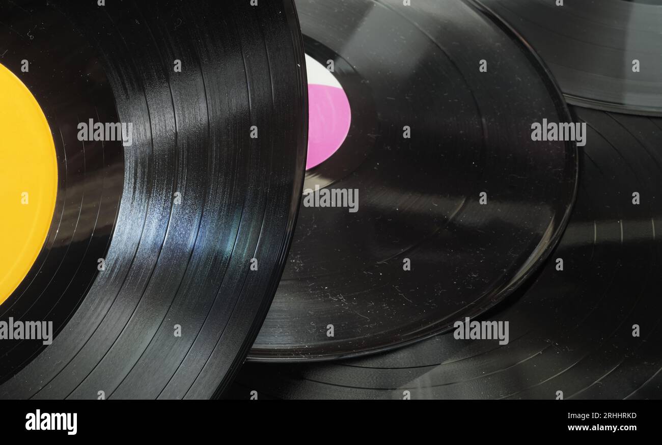 Old grungy dusty vinyl records with blank labels, vinyl comeback,record ...