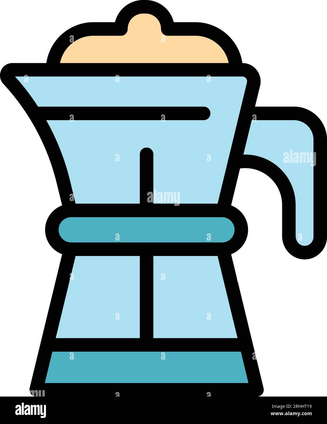 Briki coffee pot icon outline vector. Machine cup. Drink bean color ...