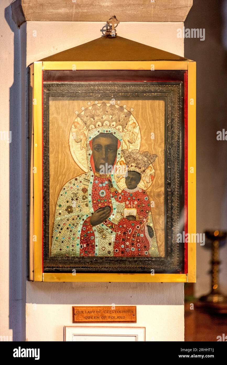 Rye, August 15th 2023: Icon of Our Lady of Czestochowa, Queen of Poland ...